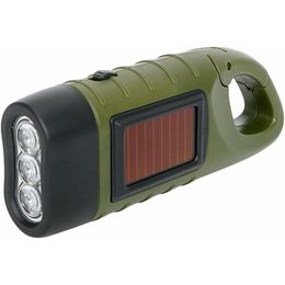 Lycxames - Handkurbel Wiederaufladbare Taschenlampe, Solar led Taschenlampe, Dynamo Taschenlampe, Notlicht im Freien, Tragbar Camping Lampen--grun