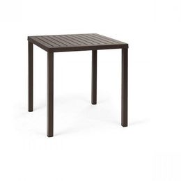 Quadratischer Tisch '' Nardi Cube'' aus Durel-Platte für den Außenbereich in Garten und Veranda -Kaffee / 70 cm
