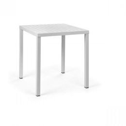 Quadratischer Tisch '' Nardi Cube'' aus Durel-Platte für den Außenbereich in Garten und Veranda -Weiss / 70 cm