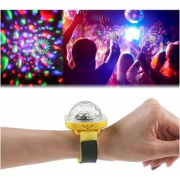 LED-Sternenhimmel-Projektor, Galaxy-Projektionslicht, Disco-Armbandlicht für Kinder, Partykugellampe, Farbwechsel-Nachtlicht (Gelb)