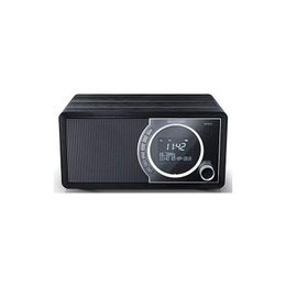 DR-450(BK) Radiowecker mit Dab, Dab+, FM-Tuner, Bluetooth 4.2, max. 6 w, LCD-Display, Holzgehäuse und Edelstahl-Frontblende - Sharp