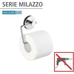 Wenko - Vacuum-Loc® Toilettenpapierhalter Milazzo & Haken, 3-tlg. - Silber glänzend