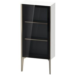 Duravit XViu XV1361 Halbhochschrank mit Glastür stehend, Anschlag rechts, 500x240 mm, Höhe 890 mm, Farbe (Front/Korpus): champagner matt/nussbaum natur