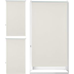 Relaxdays - 3 x Thermorollo, Verdunkelungsrollo mit Klemmfix Halterung, Hitzeschutz, Gesamt 90x210cm, Stoffbreite 86 cm, beige