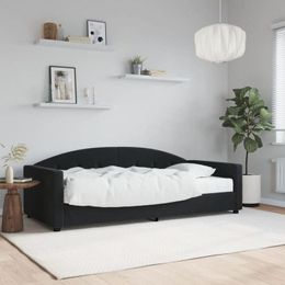 Tagesbett,Gästebett mit Matratze Schwarz 90x200 cm Samt vidaXL