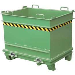 Baustoffcontainer bc 1000 (Steinklammer-Entriegelung), lackiert, Resedagrün - Bauer