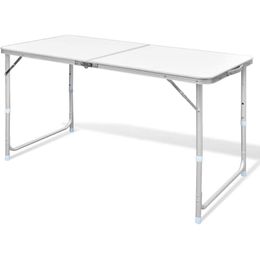 LONGZIMING Campingtisch zusammenklappbar höhenverstellbar Aluminium 120 x 60 cm