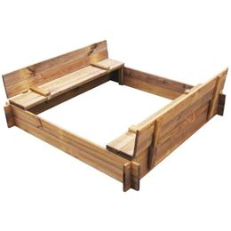 LONGZIMING Sandkasten Holz Imprägniert Quadratisch