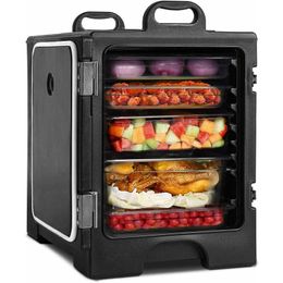 Goplus - 77 l Isolierbox, Thermobox mit Griff& 5 Pfannen, Kühlbox, 6 Stunden Wärmeisolationswirkung, ohne Strom, für Picknick & Restaurant, Schwarz