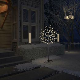 HOMMOO Weihnachtsbaum 120 LEDs Warmweißes Licht Kirschblüten 150 cm YQvidaXL51262DE