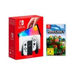 Nintendo Switch (OLED-Modell), Spielkonsole weiß, inkl. Minecraft Datenspeicher: 64 GB Display: 7" (17,8 cm) OLED-Multi-Touch-Screen, 1280 x 720 Pixel