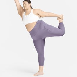 Nike Go 7/8-Leggings mit starkem Halt, hohem Bund und Taschen für Damen - Lila