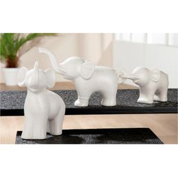 Gilde Tierfigur Elefanten-Trio (1 St), weiß