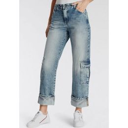 Please Jeans Boyfriend-Hose, blau