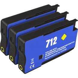 3 Ampertec Tinten ersetzt HP 3ED79A 712 yellow