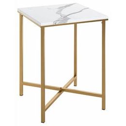 HAKU Möbel Beistelltisch Holz gold-weiß 39,0 x 39,0 x 55,0 cm