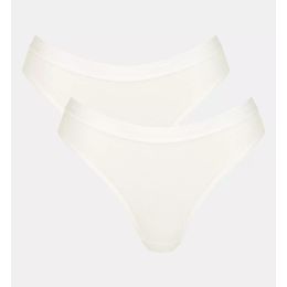 Sloggi - Slip mit hohem Beinausschnitt - White S - Sloggi Go Casual - Unterwäsche für Frauen