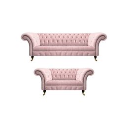 JVmoebel Wohnzimmer-Set Luxus Sofas Dreisitze mit Zweisitzer Couch Chesterfield Wohnzimmer