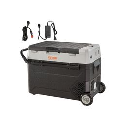 VEVOR Kühlbox 53 L 12 / 24 V Rollbare Elektrische Gefrierbox 2 in 1 Doppelzone Auto