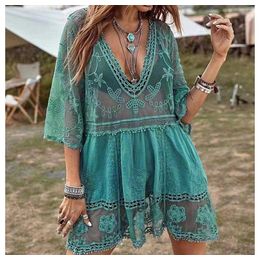 AFAZ New Trading UG Strandkleid Damen Sommer Bikini Cover Up Strand Poncho Tunika Bademode Strandrock (1-tlg)