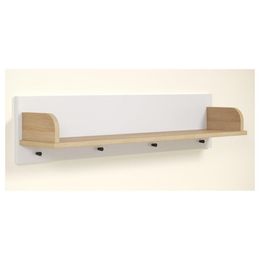 Lomadox Regal MANISA-19, Babyzimmer Wandboard in weiß mit Bianco Buche Nb.