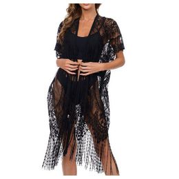 AFAZ New Trading UG Strandkleid Damen Spitze Bikini Cover Up Sommer Kurze Pareos V-Ausschnitt Kleid (1-tlg)