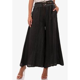 YC Fashion & Style Leinenhose Leinenhose Hosenrock mit weitem Bein (1-tlg) casual