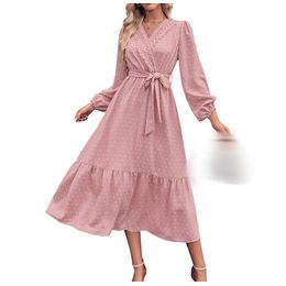 AFAZ New Trading UG Abendkleid Damen kleid Etui-Kleid Spitze V-Ausschnitt A Linien Freizeitkleider (1-tlg)
