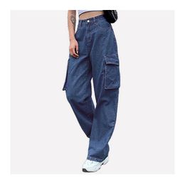 AFAZ New Trading UG Stretch-Jeans Stretch-Jeans Damen Straight-Leg Jeans in klassischem Stil (Modische Straight-Fit Denim-Hose für Frauen) Geeignet für jeden Anlass