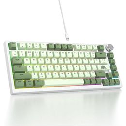 SOLIDEE RGB-Hintergrundbeleuchtung Gaming-Tastatur (mit Leise Produktivität mit Hot-Swap-Schaltern