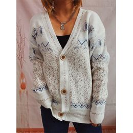 AFAZ New Trading UG 2-in-1-Strickjacke Strickjacke Dame Klassischer V-Ausschnitt Strickcardigan für Damen