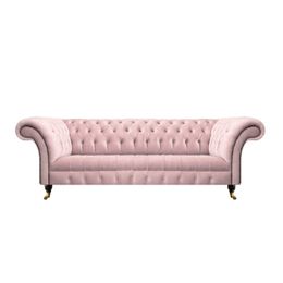 JVmoebel 3-Sitzer Sofa Dreisitze Couch Rosa Polstermöbel Wohnzimmer Chesterfield