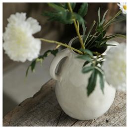 FELIXLEO Dekovase White Ceramic Vase with 2 Handles Modern Farmhouse Home Decor (1 St)