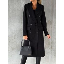 AFAZ New Trading UG 2-in-1-Strickjacke Trenchcoat Damen Zweireihiger Wollmantel für Damen