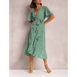 AFAZ New Trading UG Sommerkleid Jerseykleid DamenModisches Damenkleid mit buntem Blumendesign (Blumenkleid für Damen – lässig und modisch) Geeignet für jeden Anlass