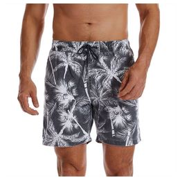 AFAZ New Trading UG Shorts Schnell trocknende Strandshorts für Herren in Übergröße lässige Shorts Gestreifte Badehose mit Kokosnuss-Print