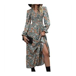 AFAZ New Trading UG Sommerkleid A-Linien-Kleid Dame Grünes Blumenkleid