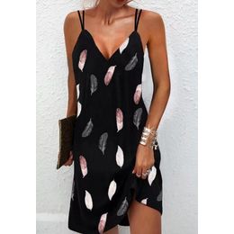 Opspring Sommerkleid Damen Knielang Ärmellos Sexy Vintage Boho Strandkleider Minikleid