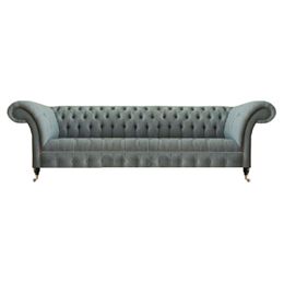 JVmoebel 4-Sitzer Modern Grau Chesterfield Viersitzer Sofa Couch Einrichtung Wohnzimmer
