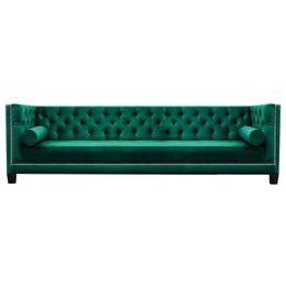 JVmoebel 4-Sitzer Wohnzimmer Luxus Viersitzer Sofa Couch Modern Grün Chesterfield