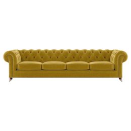 JVmoebel 4-Sitzer Wohnzimmer Luxus Viersitzer Sofa Couch Modern Chesterfield Textil