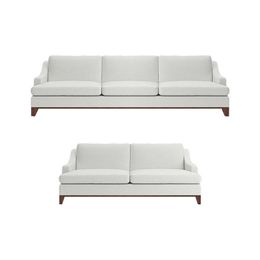 JVmoebel Wohnzimmer-Set Wohnzimmer Sofa Zweisitzer mit Dreisitze Couch Weiß Komplett