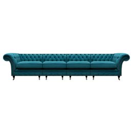 JVmoebel 4-Sitzer Wohnzimmer Sofa Viersitzer Couch Designer Einrichtung Blau