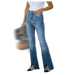 AFAZ New Trading UG Stretch-Jeans Damen Schlaghose Jeans Waist Stretch Hosen ausgewaschenem