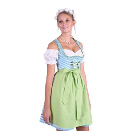 Entari Dirndl 479GT Trachtenkleid Türkis kariert Golden Trachten (3tlg)