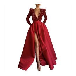AFAZ New Trading UG Abendkleid Damen Maxikleid Bankettkleid V-Ausschnitt Sexy Kleid
