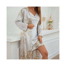 AFAZ New Trading UG Hausanzug Schlafanzug Schnürung zweiteilig dünne Tunika mittellang Pyjama-Set
