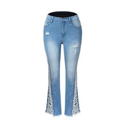 AFAZ New Trading UG Stretch-Jeans Damen Bootcut-Jeans Stretch Jeanshose Straight-Jeans Schlagjeans