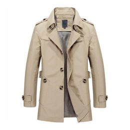 AFAZ New Trading UG 2-in-1-Strickjacke Herren Trenchcoat mantel beige Einreiher Lässiger Langer slim fit