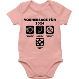 Shirtracer Shirtbody Baby Vorhersage 2024 schwarz Zur Geburt